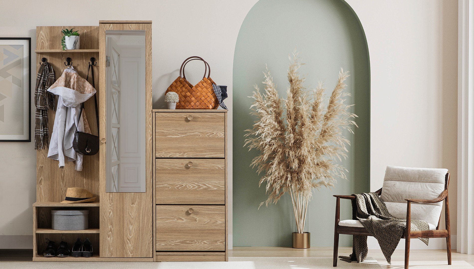 Bohemian Coat Rack Shoe Rack - Gala Mobilya